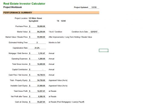 Excel Real Estate Calculator | Fix and Flips | Rental Properties